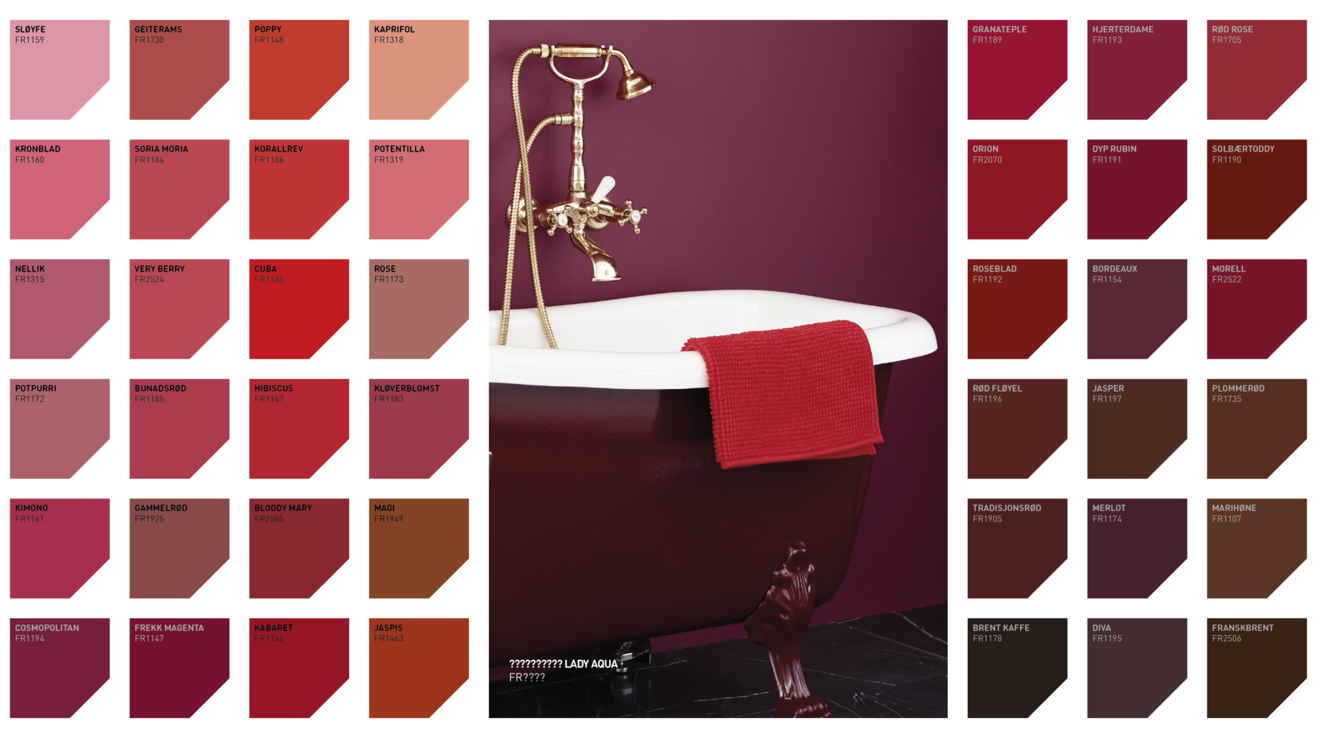 Inspirasjon: Dyp lilarød gir fem ulike rom