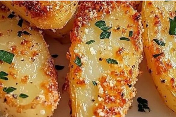 Ovnsbakte poteter med parmesan og hvitløk